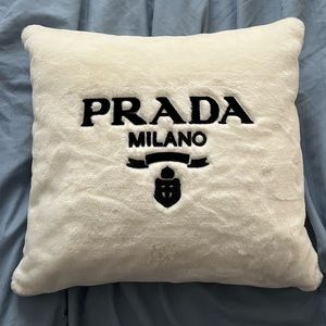 Prada | Bedding | Prada Ivory Pillow With Black Lettering | Poshmark